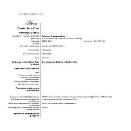 Curriculum vitae | PDF