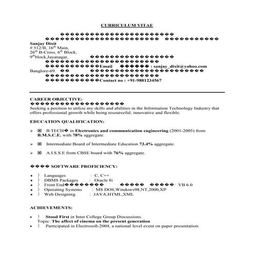 Curriculum vitae | DOCX | Programming Languages | Computing