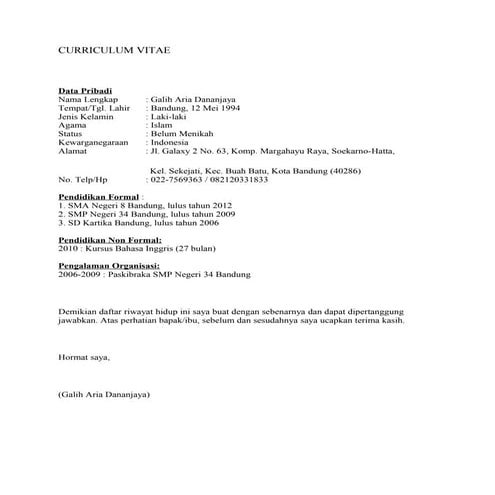 Curriculum vitae | DOC