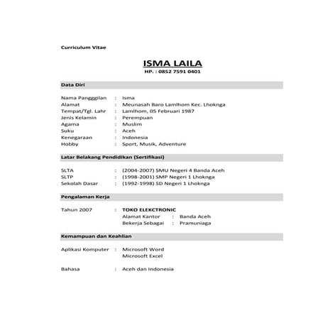 Curriculum vitae | DOC
