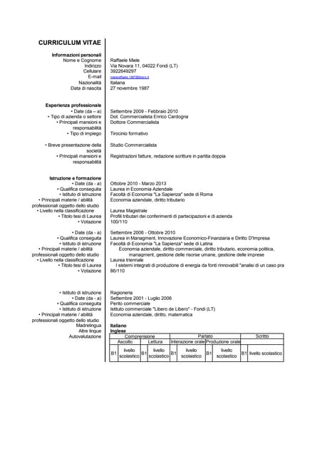 Curriculum vitae luisa pellegrini | PDF