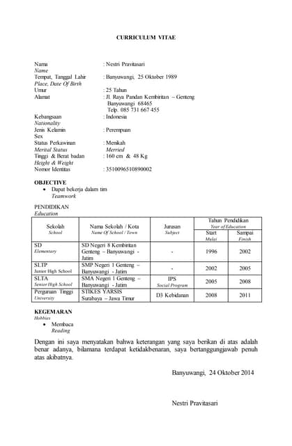 CURRICULUM VITAE MARLINDA | PDF