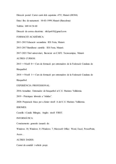 Curriculum vitae | PDF