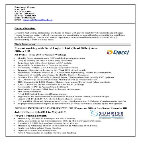 Sandeep Kumar CV | PDF