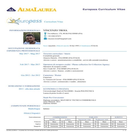 Curriculum vitae - Vincenzo Troia | PDF