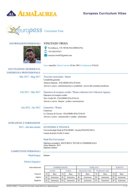 Curriculum vitae luisa pellegrini | PDF