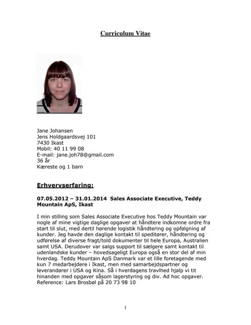 Nchj dansk cv | PDF
