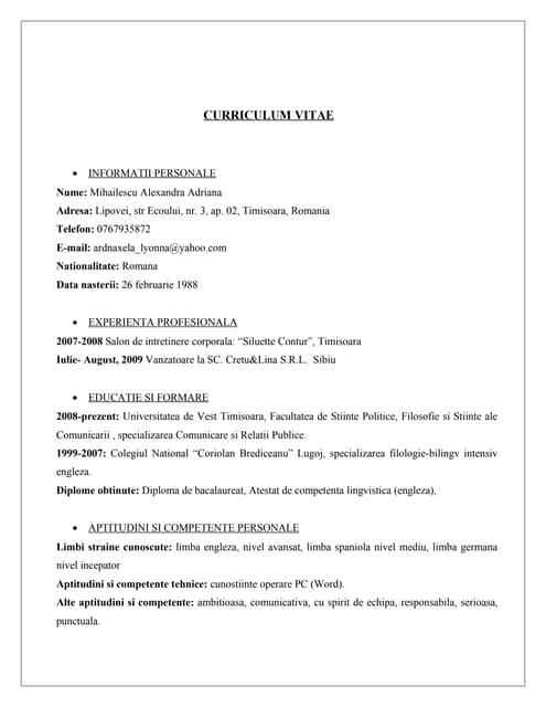 Curriculum Vitae | PPT