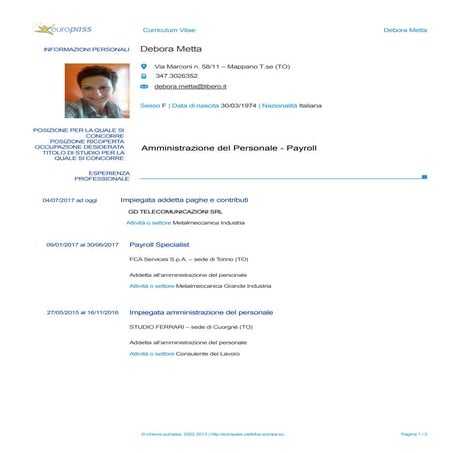 Curriculum vitae 2019 | PDF
