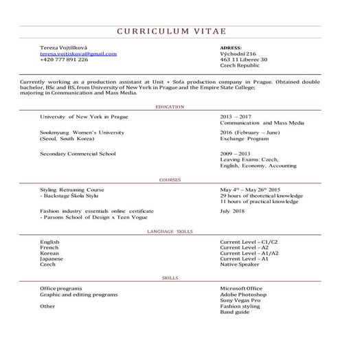 Curriculum vitae | DOCX