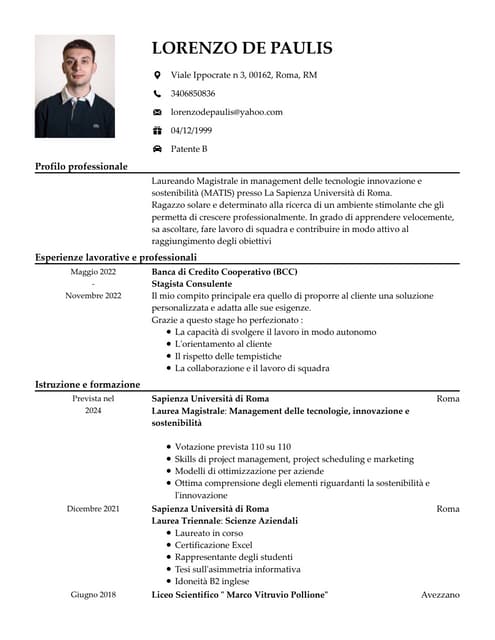 Curriculum vitae luca gravina | PDF