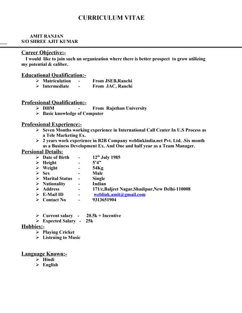 Curriculum Mr. AKHILESH KUMAR | DOC | Operating Systems | Computer Software and Applications