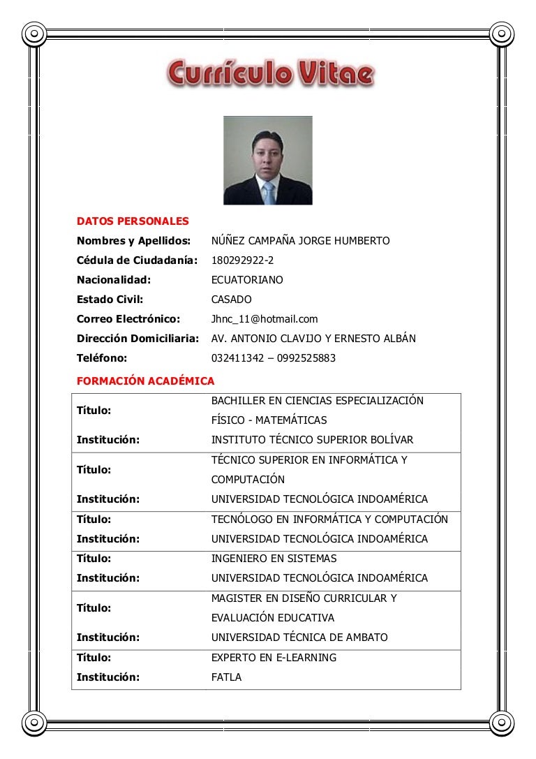 Curriculum vitae jorge