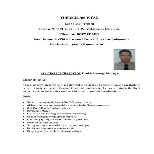 Curriculum vitae leon feb 2018 | PDF