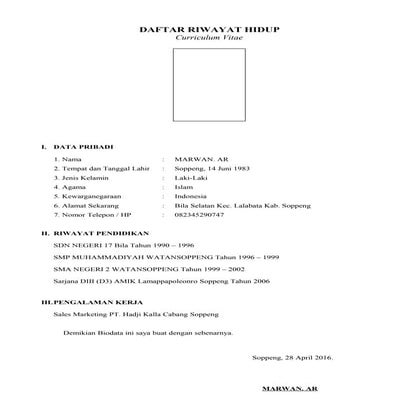 Curriculum vitae marwan | DOC