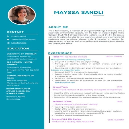 Curriculum Vitae Mayssa Sandli ( Last update Sep 2024) | PDF