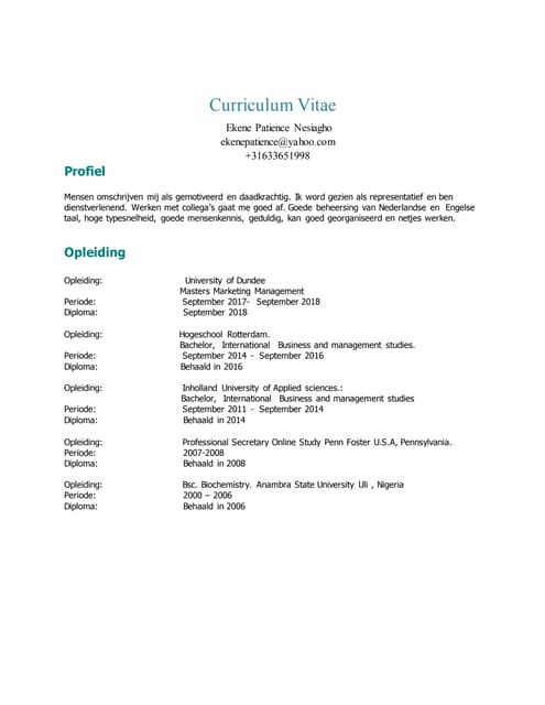 Curriculum vitae 2018 | PDF