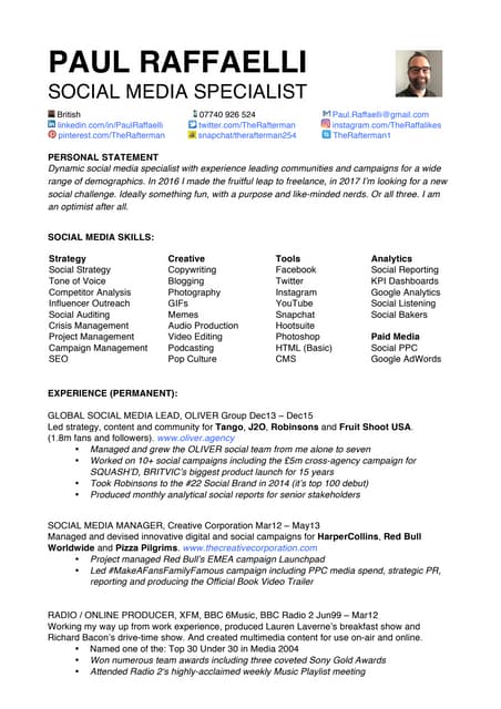 Dan Biddle CV January 2017 | PDF