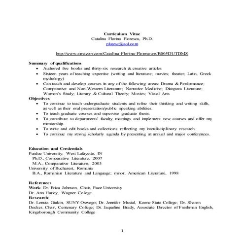 Curriculum Vitae Catalina Florina Florescu | DOCX