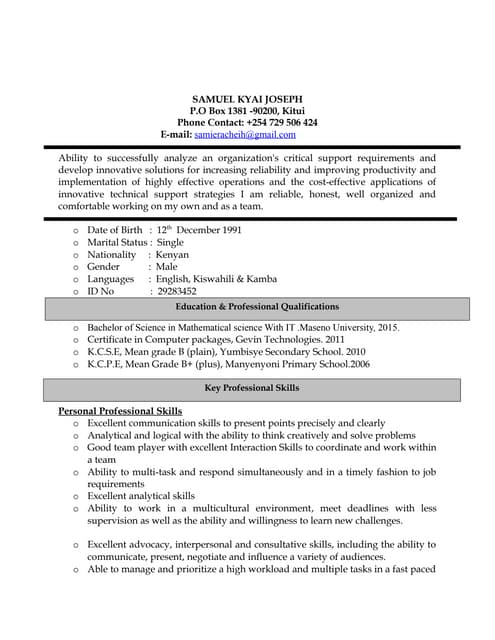 Cv bengura pn slideshare | PDF