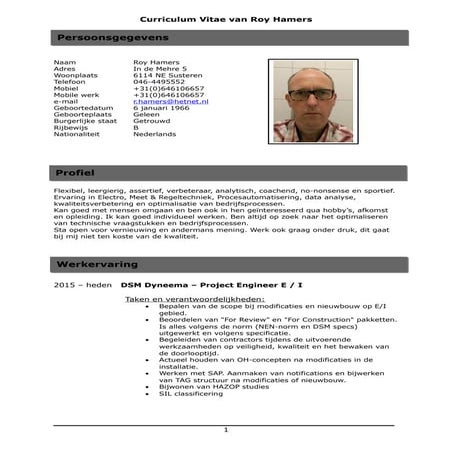 Curriculum vitae Mark Fransen | PDF