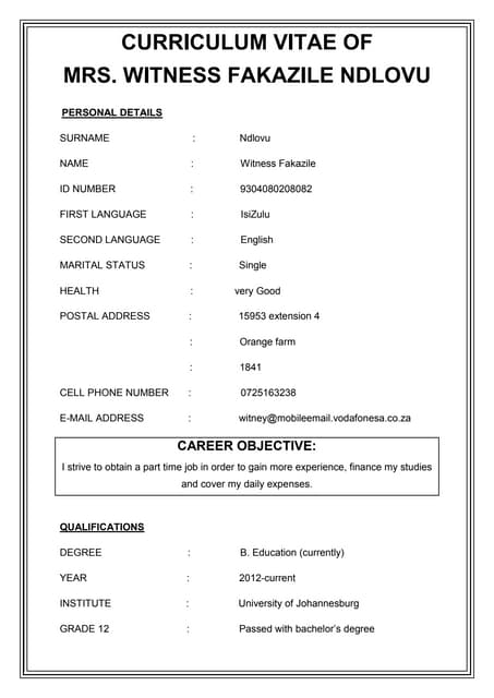 CURRICULUM VITAE | PDF