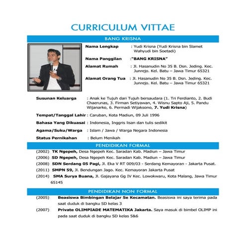 Curriculum Vittae Bang Krisna Konsultan SEO | PDF