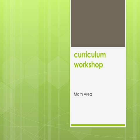 Curriculum workshop | PPTX