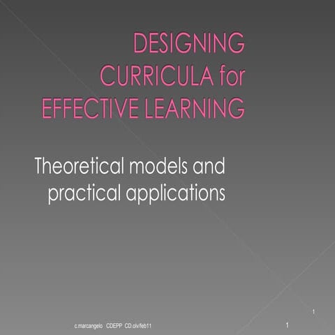 Curriculum workshop on line version 2011 | PPT | Professional School | Postgraduate Education