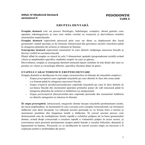 Curs 3 dt eruptia dentara | PDF