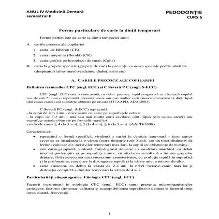 Curs 6 dt forme particulare de carie | PDF