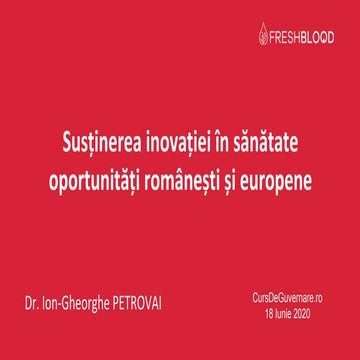 Oportunitati inovatorii in sanatate Iunie 2020 | PPT | Free Download