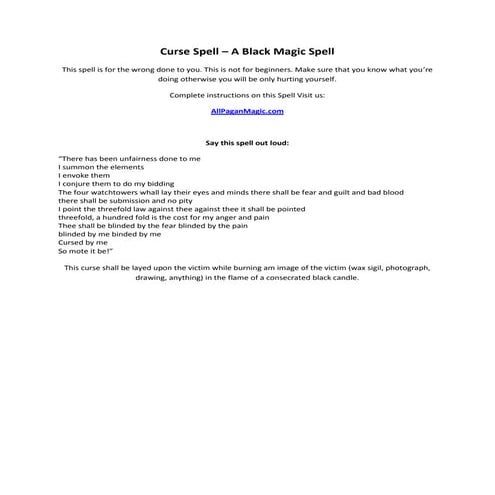 Curse Spell | PDF