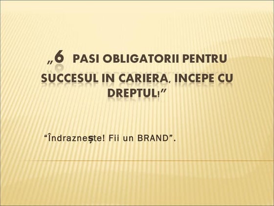 Planul de cariera - orientare profesionala si a carierei | PPT