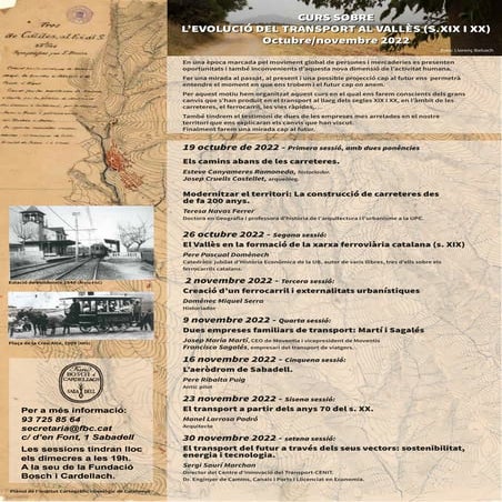 Programa del Curs sobre l'evolució del transport al Vallès | PDF