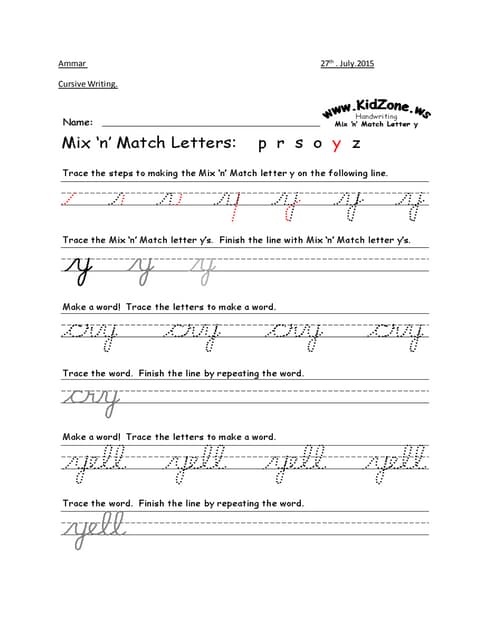 Cursive Handwriting Introduction | PPT