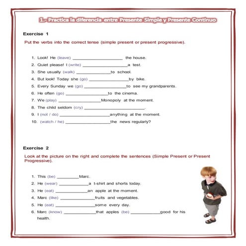 Present progressive | PDF