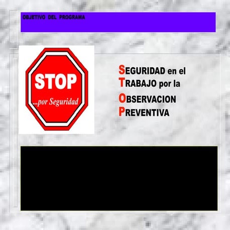 PROGRAMA STOP PARA EMPLEADOS SEGURIDAD OBSERVACION PREVENTIVA | PPT