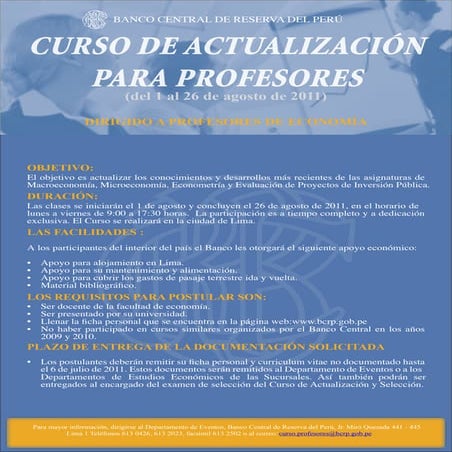 Curso de actualizacion bcr 2011-afiche | PDF