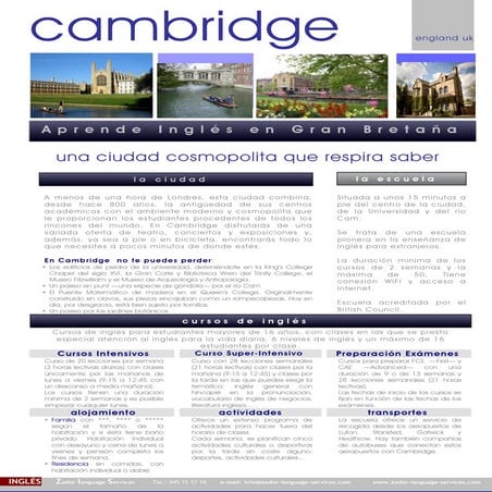 Cursos ingles Cambridge Inglaterra | PDF