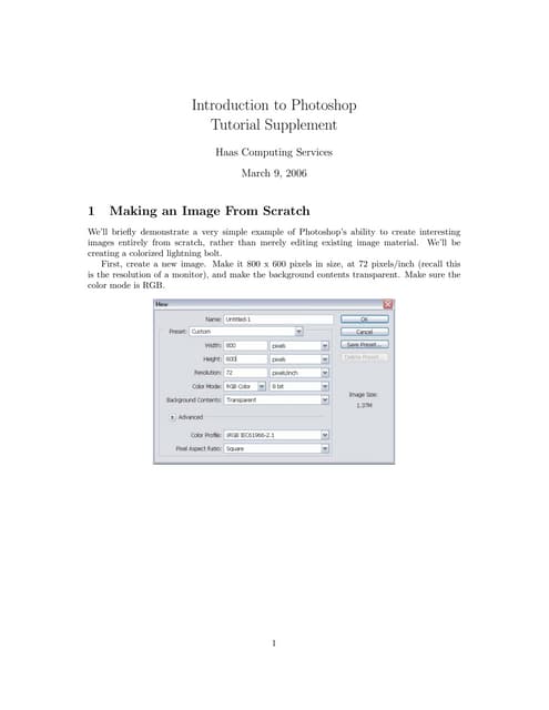 Basic exercises for photoshop | DOCX