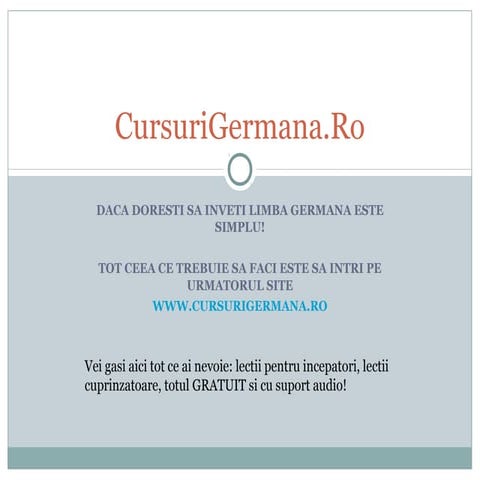 Cursuri Germana | PPT