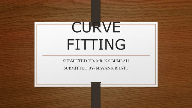 Curve fitting - Lecture Notes