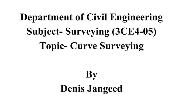 Lec. 11 setting out simple circular curve | PDF