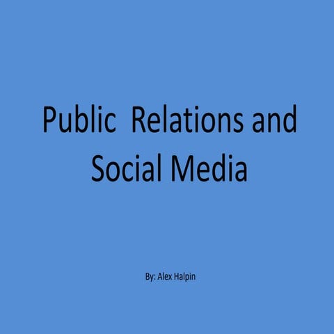 Public Relations and Social Media | PPTX