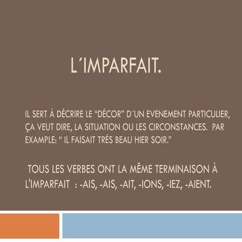 Passé composé et imparfait. | PPT