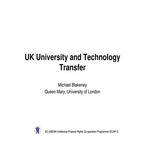 UK University Technology Transfer | PDF