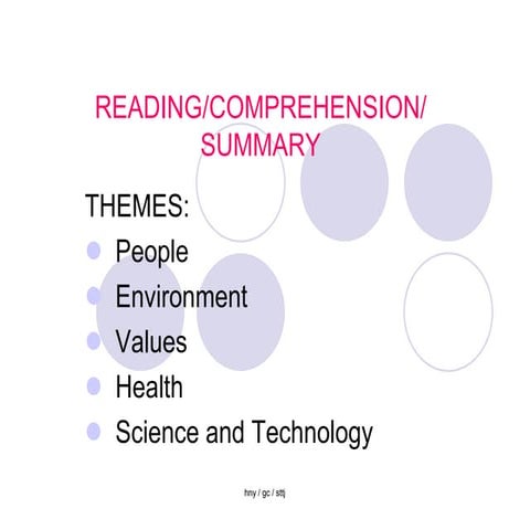 READING COMPREHENSION - SUMMARY | PPSX