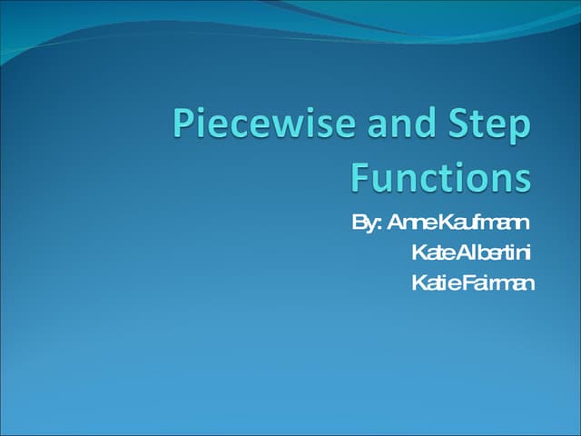 Evaluating Piecewise Functions General Mathematics.ppt