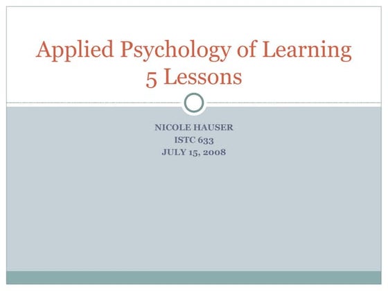 Applied psychology project 1 [autosaved] | PPT